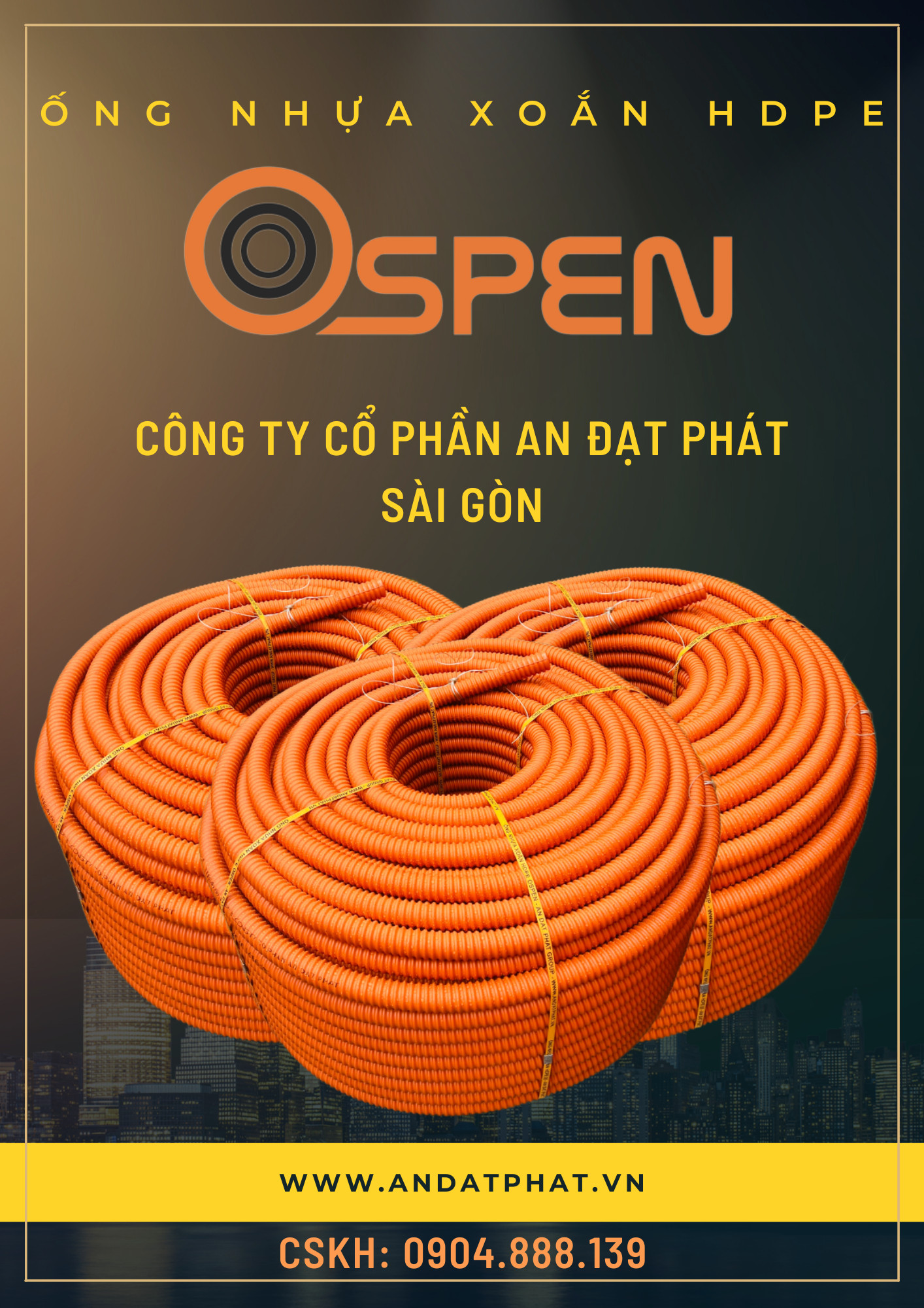 OSPEN - Sản phẩm ống nhựa xoắn cam HDPE chất lượng hàng đầu